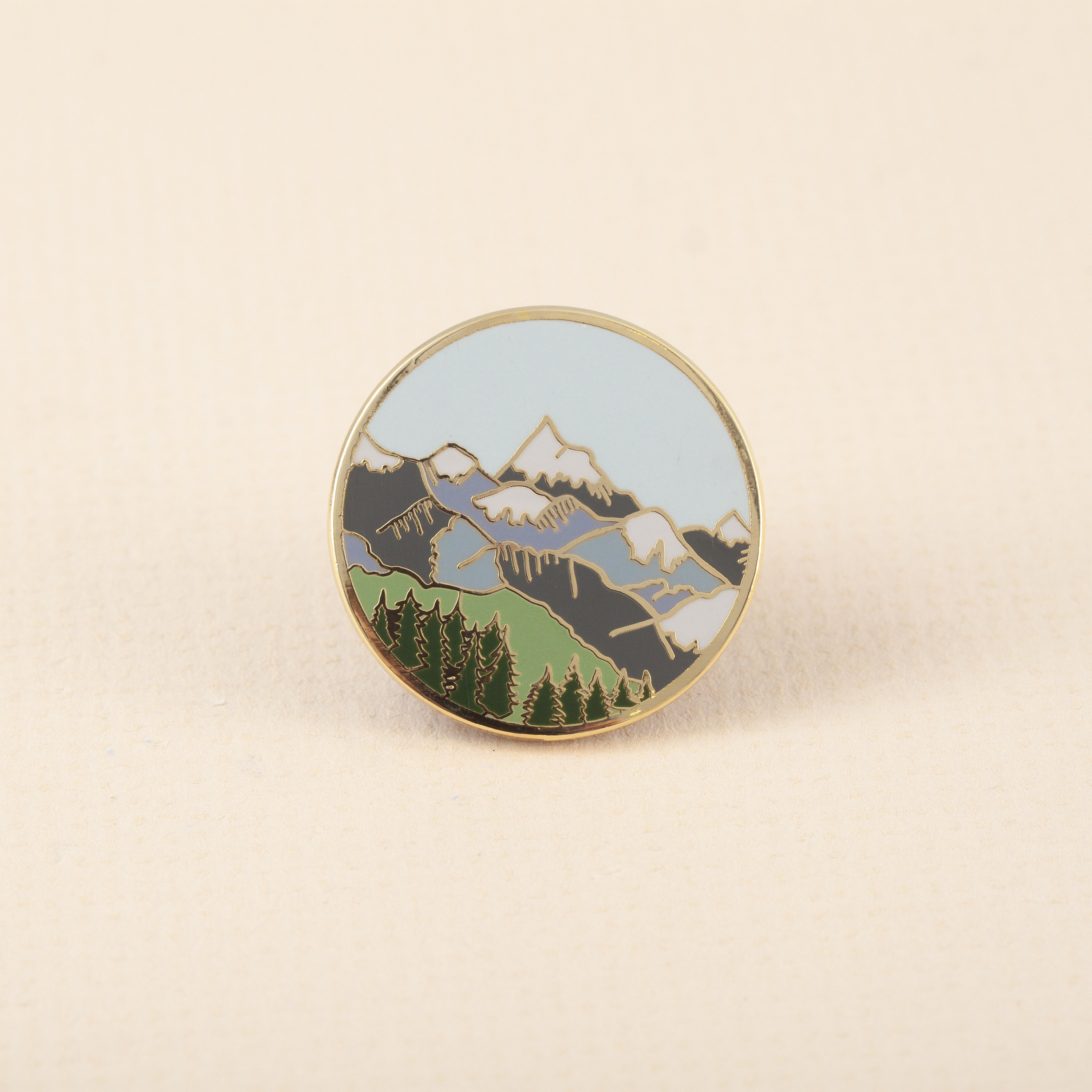 Mountains Enamel Pin Pin Badge Hard Enamel Pin Gold | Etsy