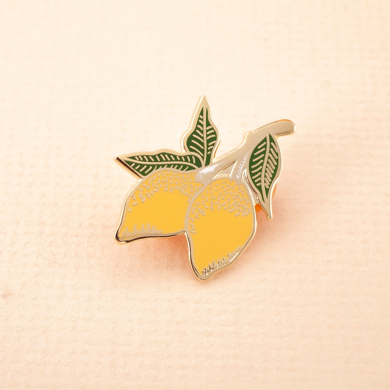 Lemons Enamel Pin Lapel Pin Hard Enamel Pin Gold Enamel | Etsy