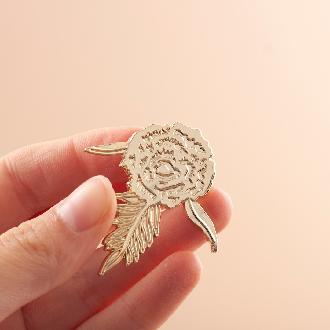Broche Floral Gold Die Struck Brooch / Broche Floral / Fern Pin ...