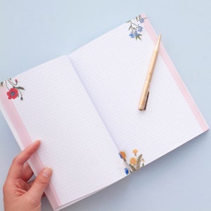 Wildflower Pattern Journal Notebook A5 100 Page Journal Flower Print ...