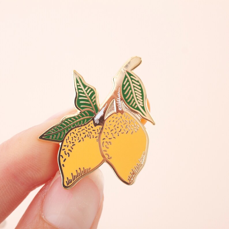 Lemons Enamel Pin Lapel Pin Hard Enamel Pin Gold Enamel | Etsy