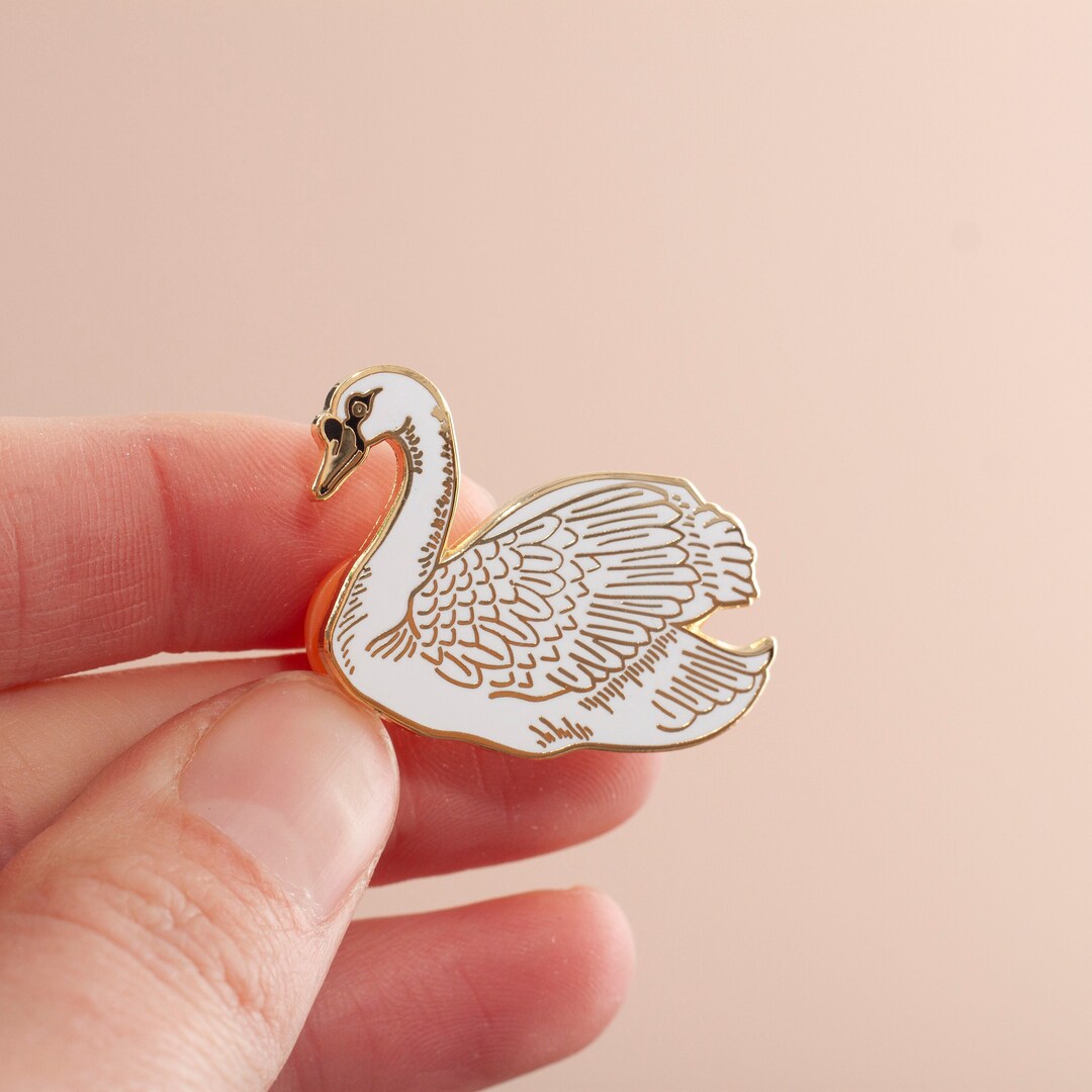 Mute Swan Enamel Pin | Pin Badge | Hard Enamel Pin | Gold Enamel Pin ...