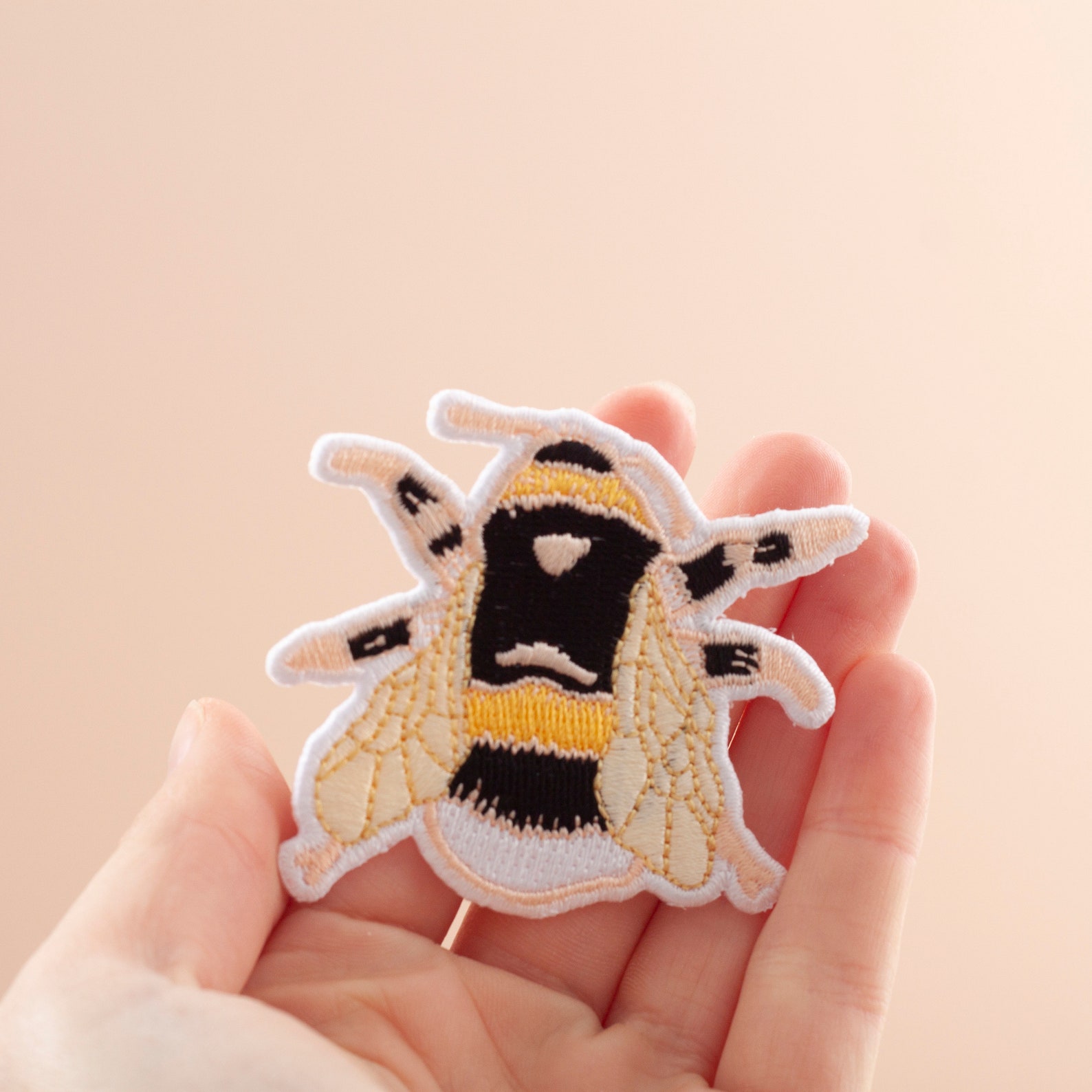 British Bee Embroidered Iron-on Patch | Embroidered Badge | Bee Patch ...