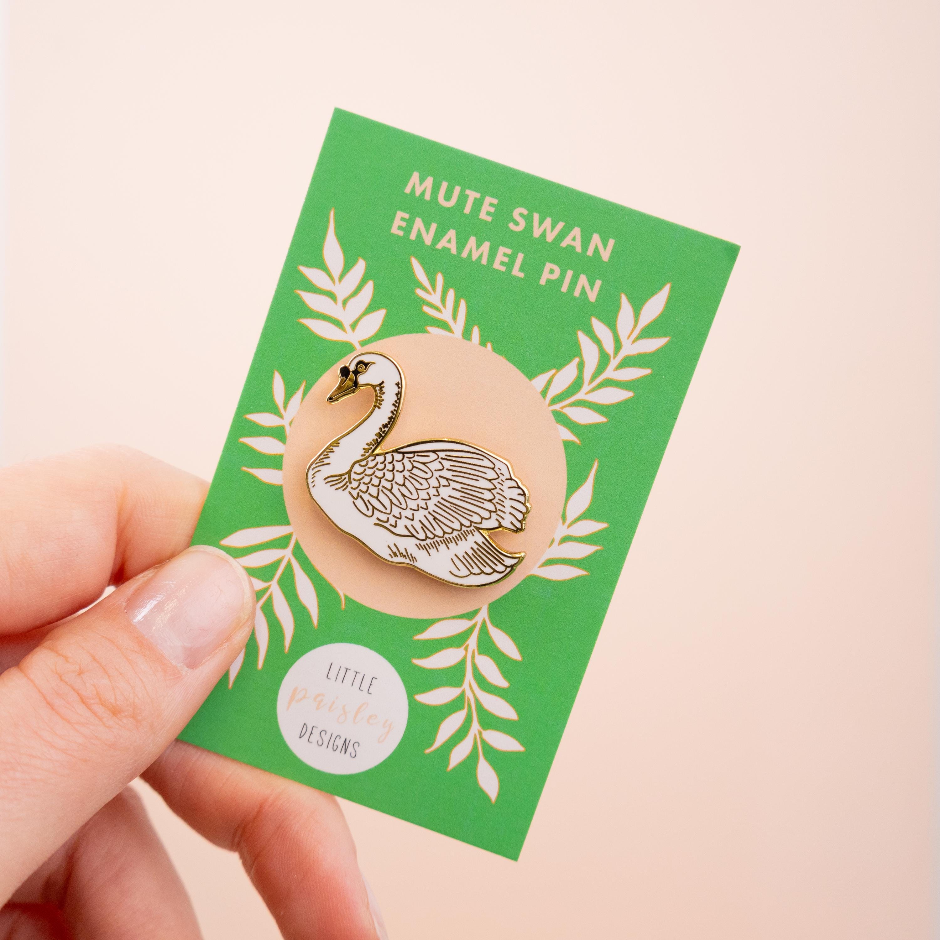 Mute Swan Enamel Pin | Pin Badge | Hard Enamel Pin | Gold Enamel Pin ...
