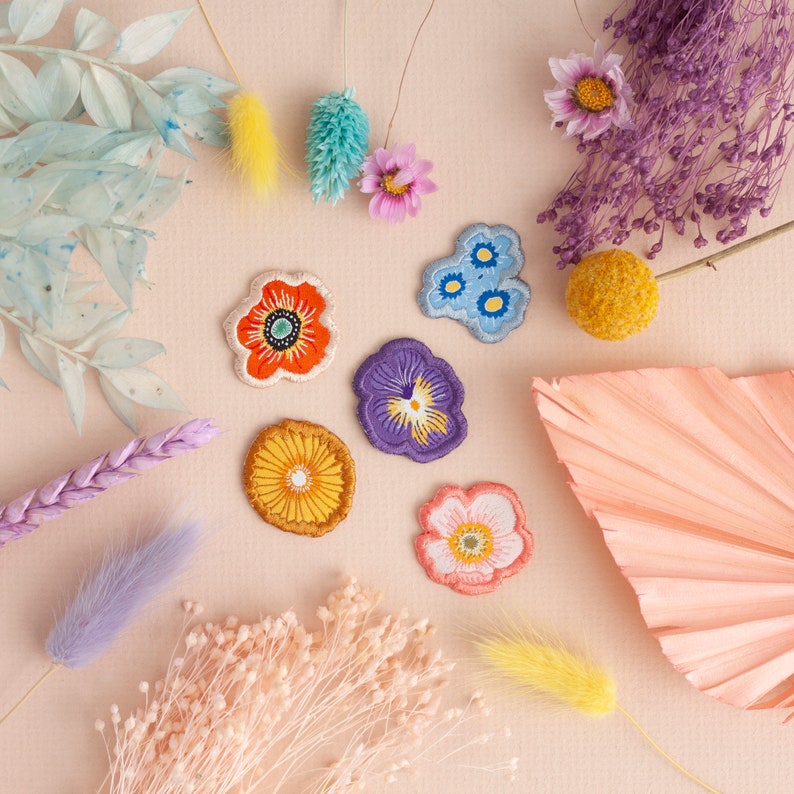 Wild Flower Woven Patch Pack Iron On Patch Pack Floral | Etsy