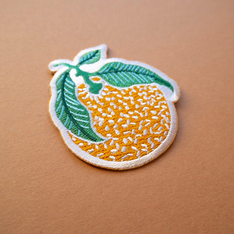 Clementine Embroidered Iron-on Patch Nature Patch Orange - Etsy