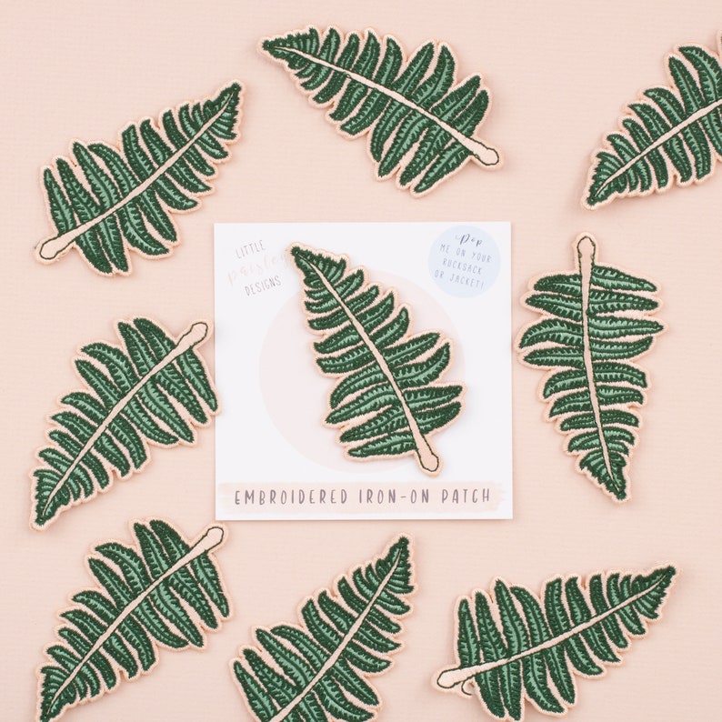 Fern Embroidered Iron-on Patch Nature Patch Leaf Patch | Etsy