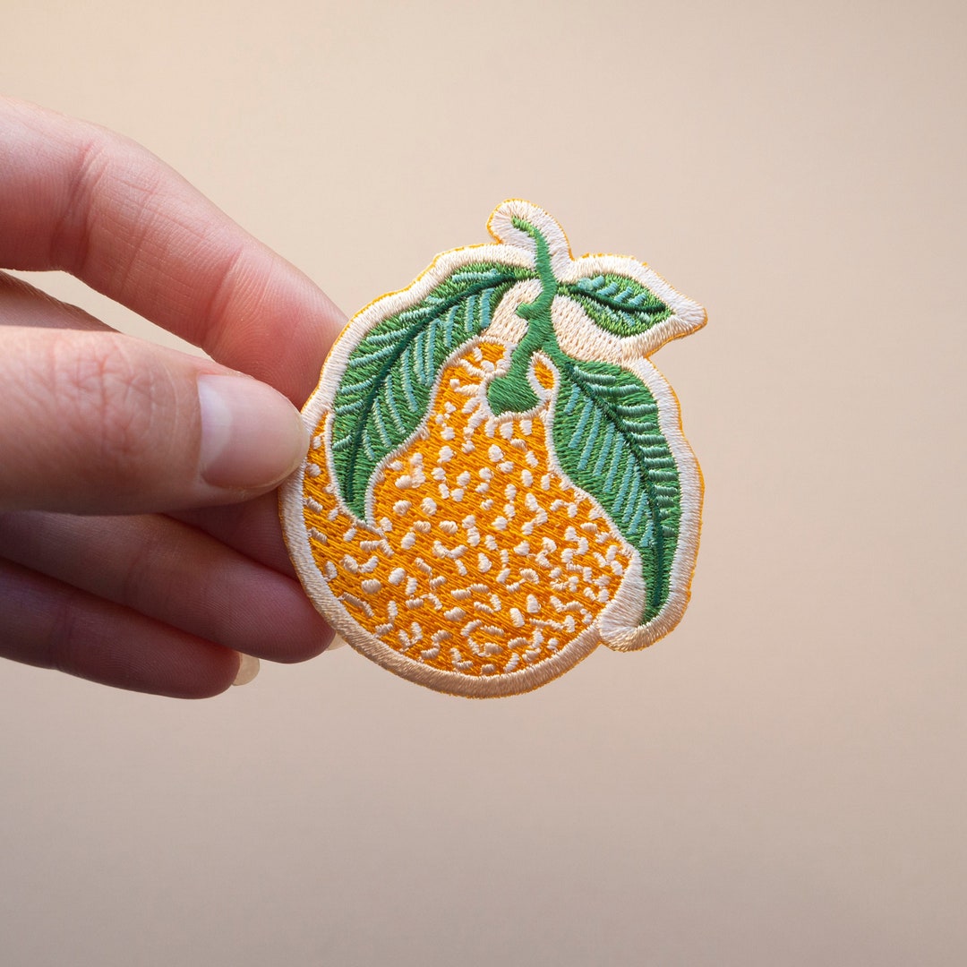 Clementine Embroidered Iron-on Patch | Nature Patch | Orange Patch ...