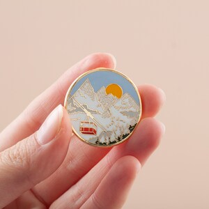 Winter Snowy Mountains Enamel Pin | Hard Enamel Pin Badge | Enamel ...