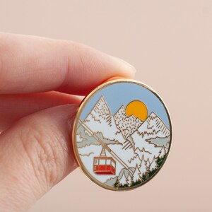 Winter Snowy Mountains Enamel Pin | Hard Enamel Pin Badge | Enamel ...