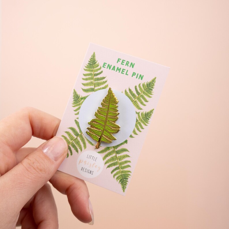 Fern Enamel Pin | Plant Lapel Pin | Hard Enamel Pin | Gold Enamel Pin ...