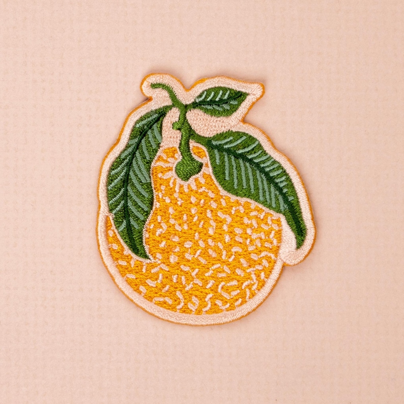 Clementine Embroidered Iron-on Patch | Nature Patch | Orange Patch ...