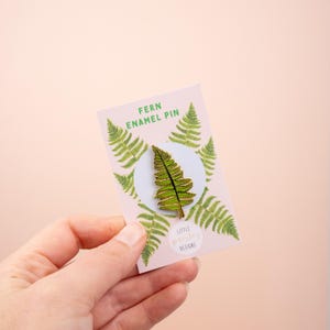 Fern Enamel Pin | Plant Lapel Pin | Hard Enamel Pin | Gold Enamel Pin ...