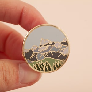 Mountains Enamel Pin | Pin Badge | Hard Enamel Pin | Gold Enamel Lapel ...