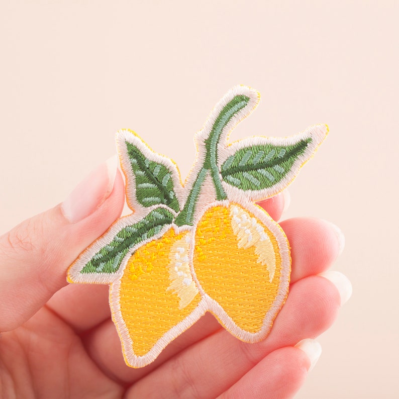 Lemons Embroidered Iron-on Patch | Nature Patch | Lemon Patch | Lemon ...
