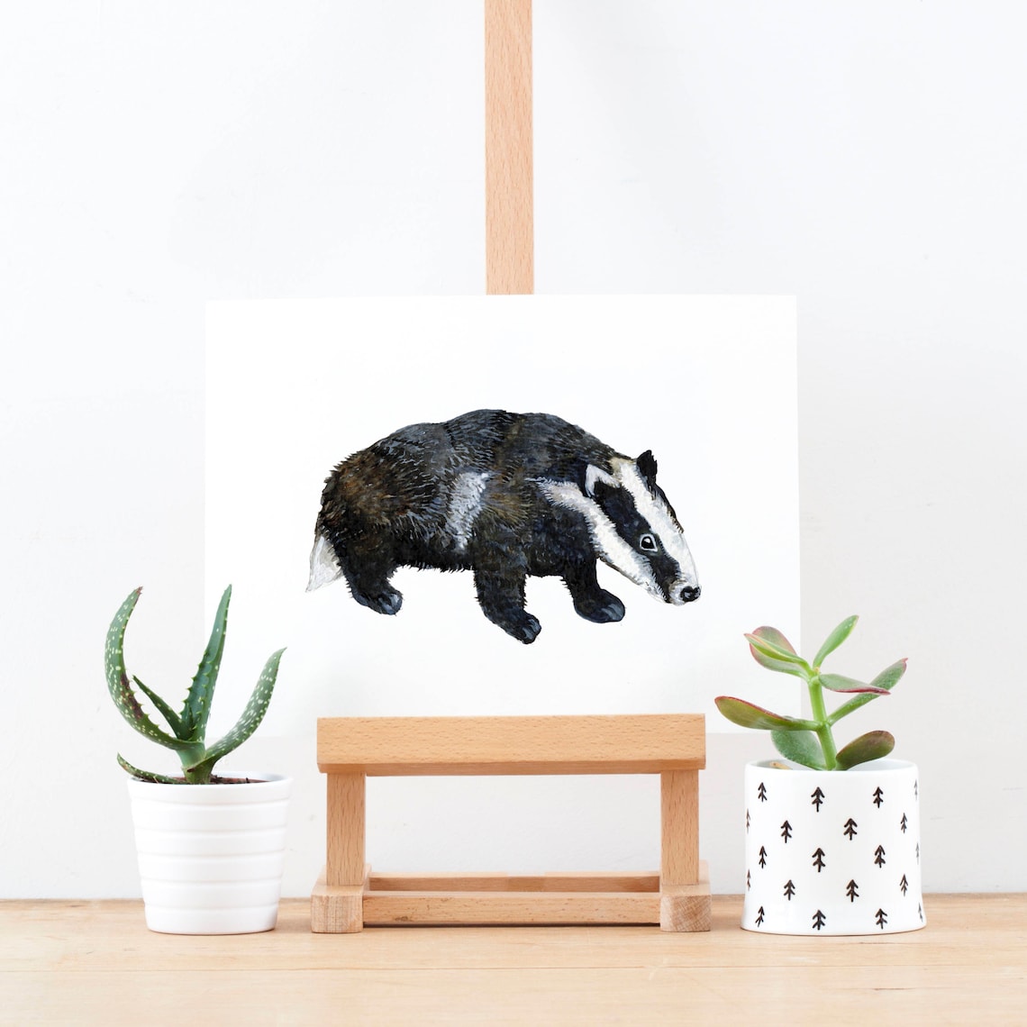 British Badger Illustrated Giclée Print | Badger Print | Giclée Print ...