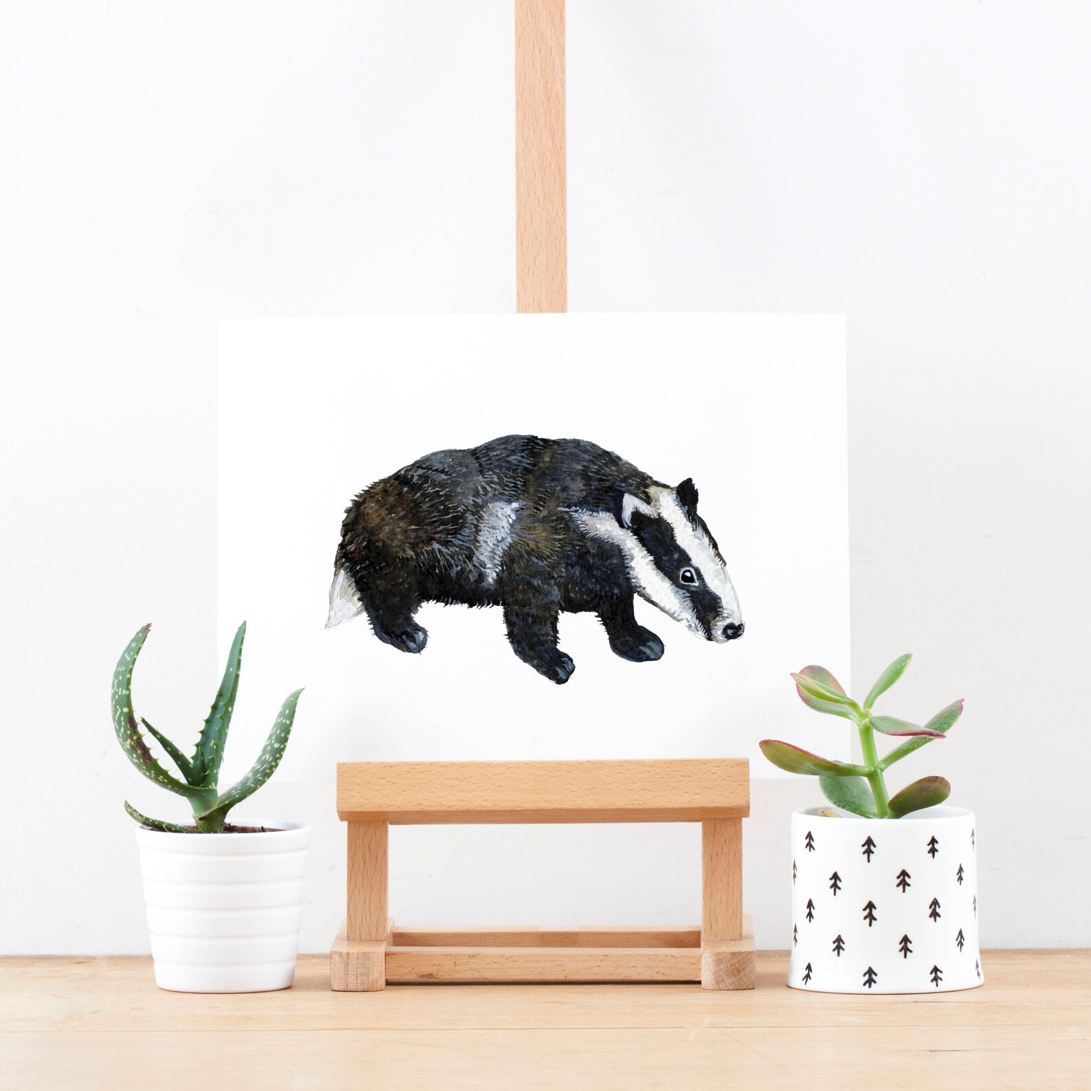 British Badger Illustrated Giclée Print Badger Print - Etsy