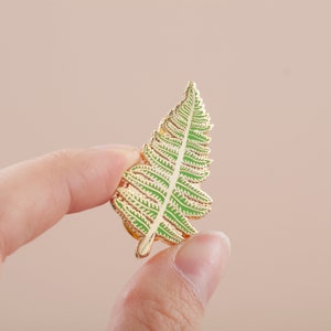 Fern Enamel Pin | Plant Lapel Pin | Hard Enamel Pin | Gold Enamel Pin ...