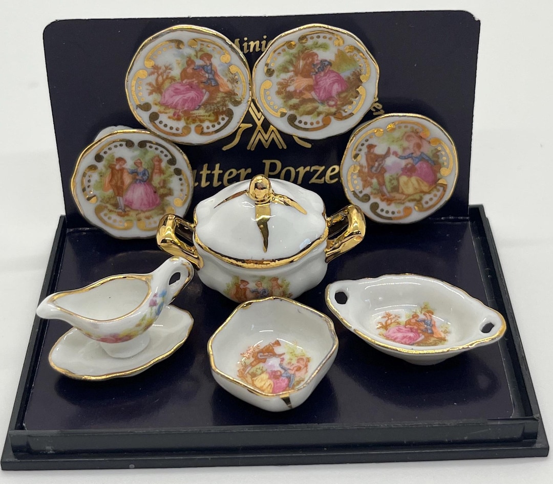 1/12 Reutter Dollhouse Miniature Porcelain Antique Baroque Couple ...