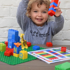 Duplo Blocks Pattern Mats Quiet Toddler Learning Activity | Etsy