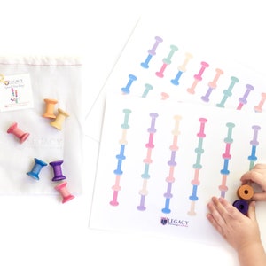 Wooden Spool Stacking Game Montessori Rainbow Wood Toy for - Etsy