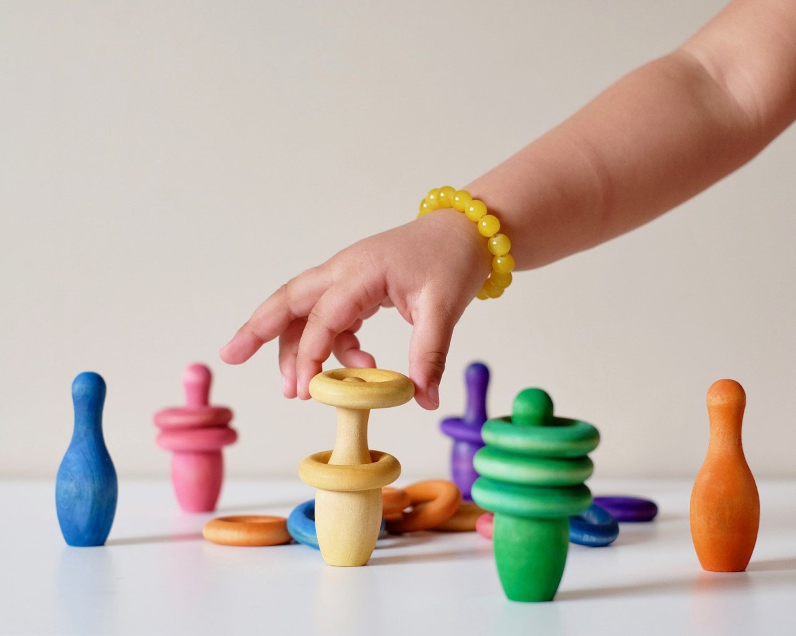 Wood Stacker Toy Waldorf Wooden Toys for Fine Motor Stacking | Etsy