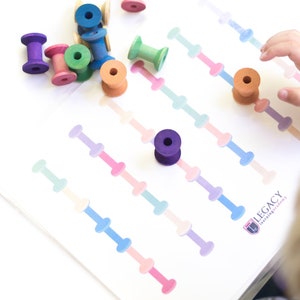 Wooden Spool Stacking Game Montessori Rainbow Wood Toy for - Etsy