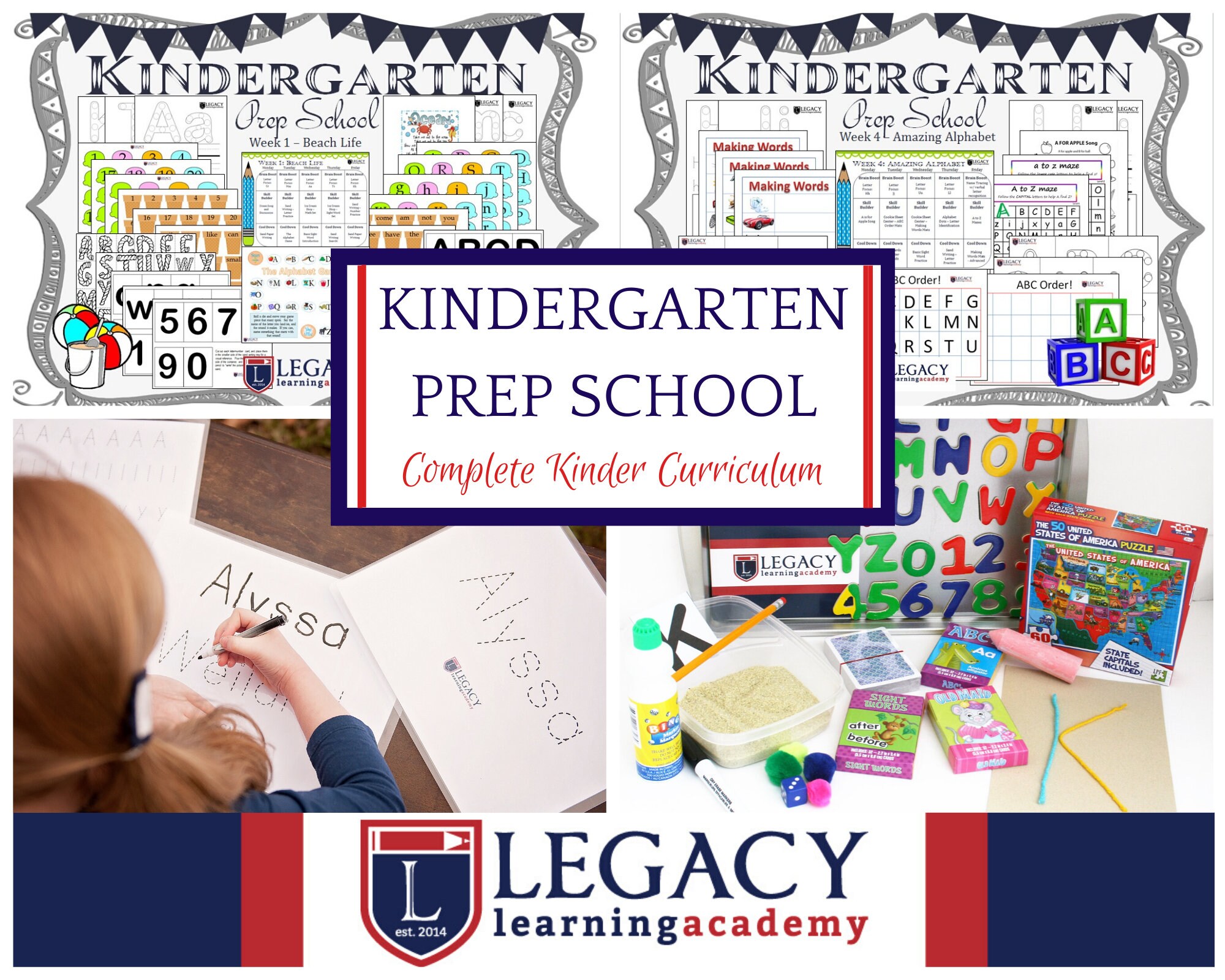 Kindergarten Homeschool Curriculum Set w/ Lesson Plans Kinder | Etsy