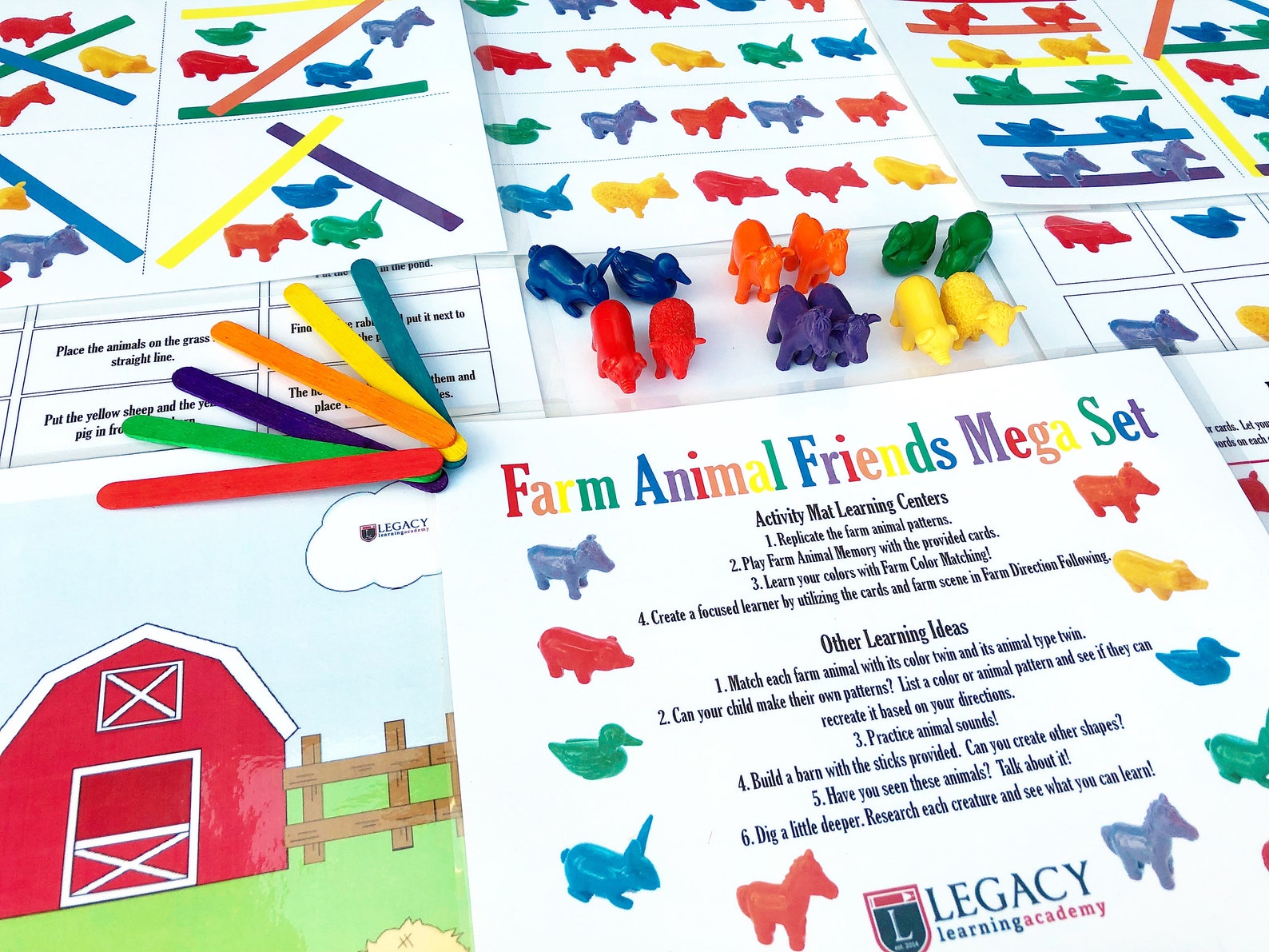 Color Matching Preschool Learning Toy Farm Animals Toys - Etsy