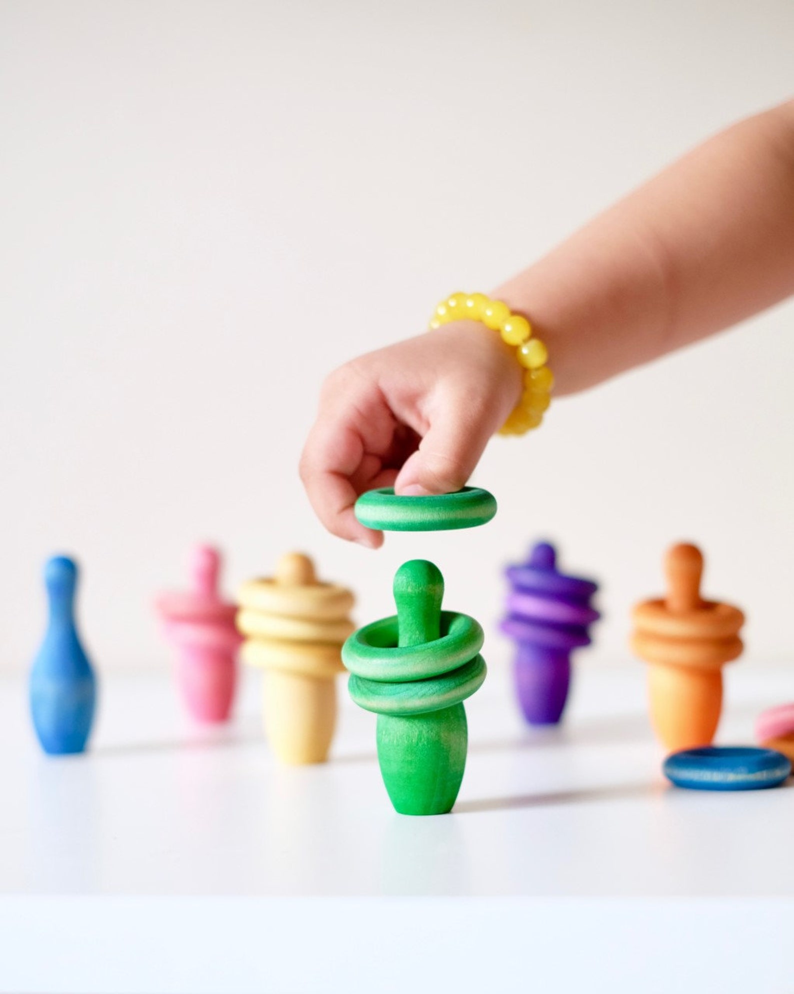 Wood Stacker Toy Waldorf Wooden Toys for Fine Motor Stacking - Etsy