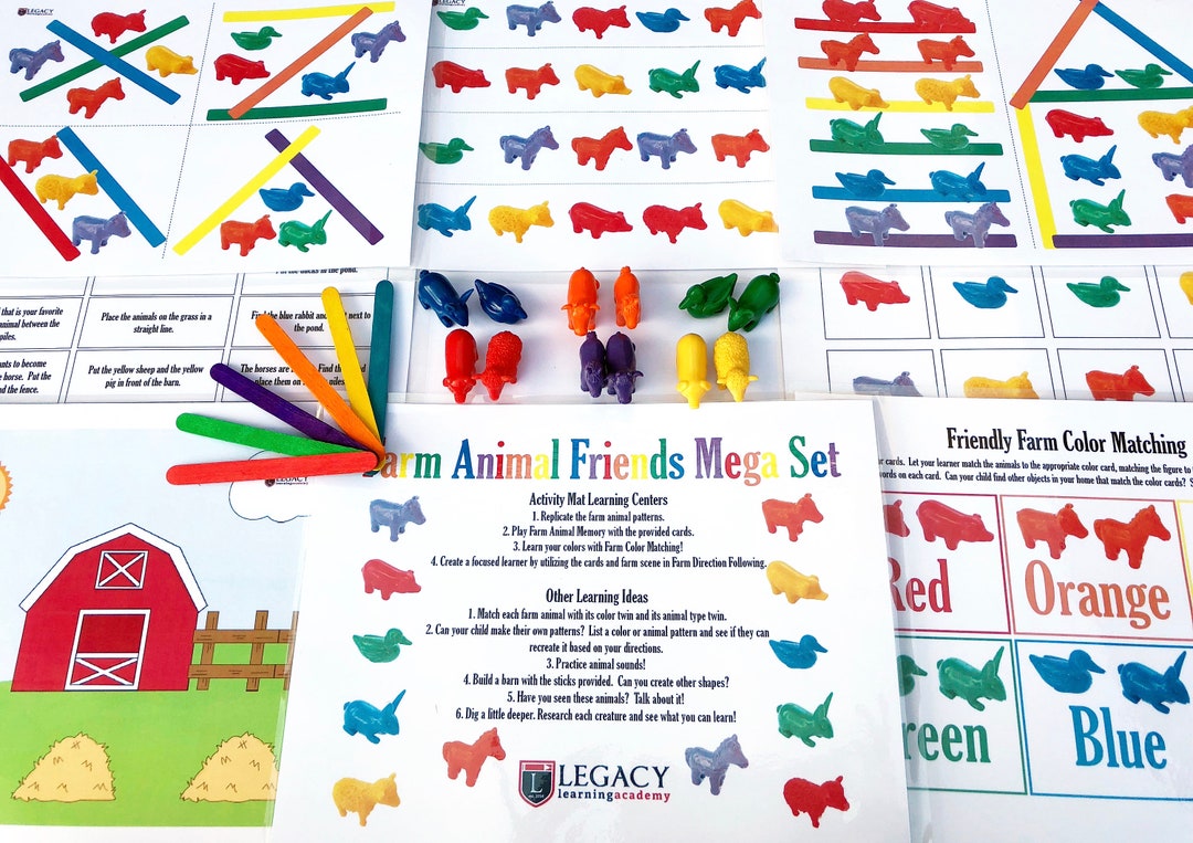Color Matching Preschool Learning Toy, Farm Animals Toys, Toddler ...