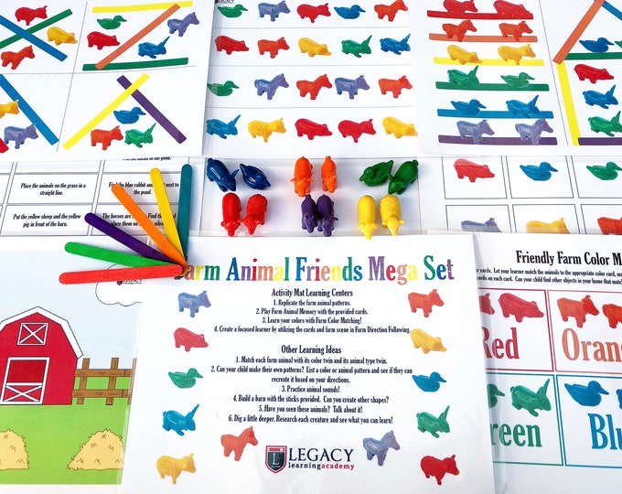 Color Matching Preschool Learning Toy, Farm Animals Toys, Toddler ...