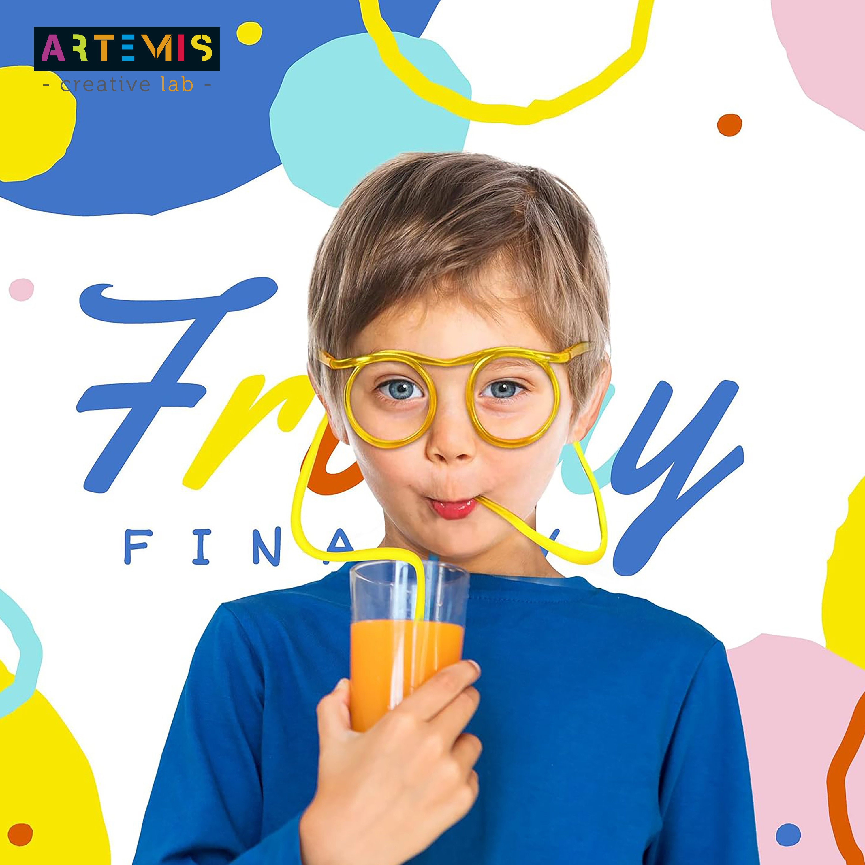 10PCS Silly Straw Glasses, Reusable Fun Loop Drinking Straw Eye Glasses ...