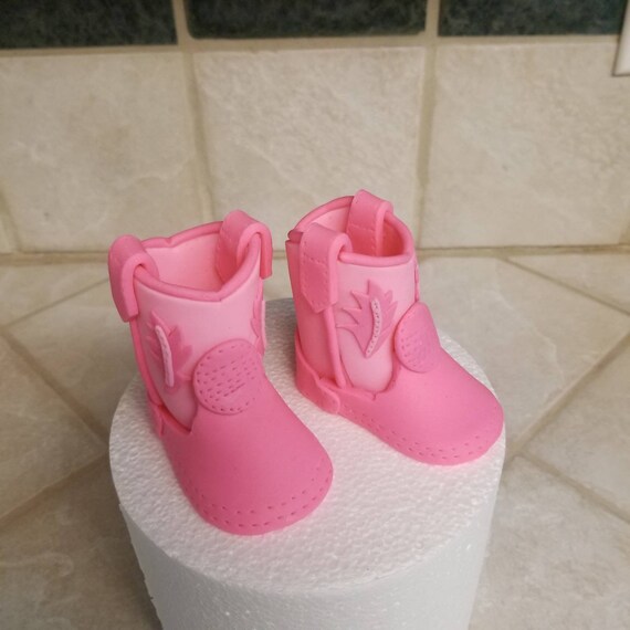 Handmade Fondant Baby Cowboy Boots Cake Topper | Etsy