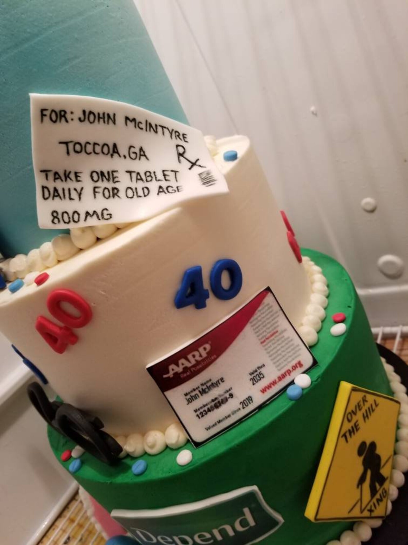 Handmade Fondant Over the Hill Old Age Cake Topper Set - Etsy