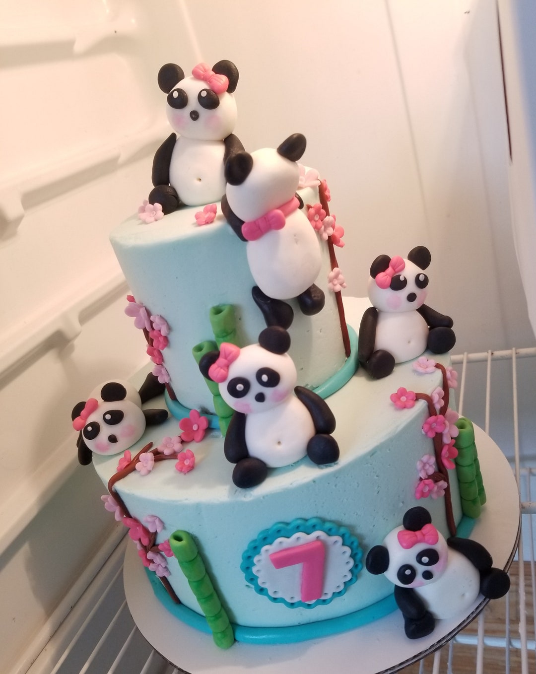 Handmade Fondant Panda Bear Cake Topper Set - Etsy