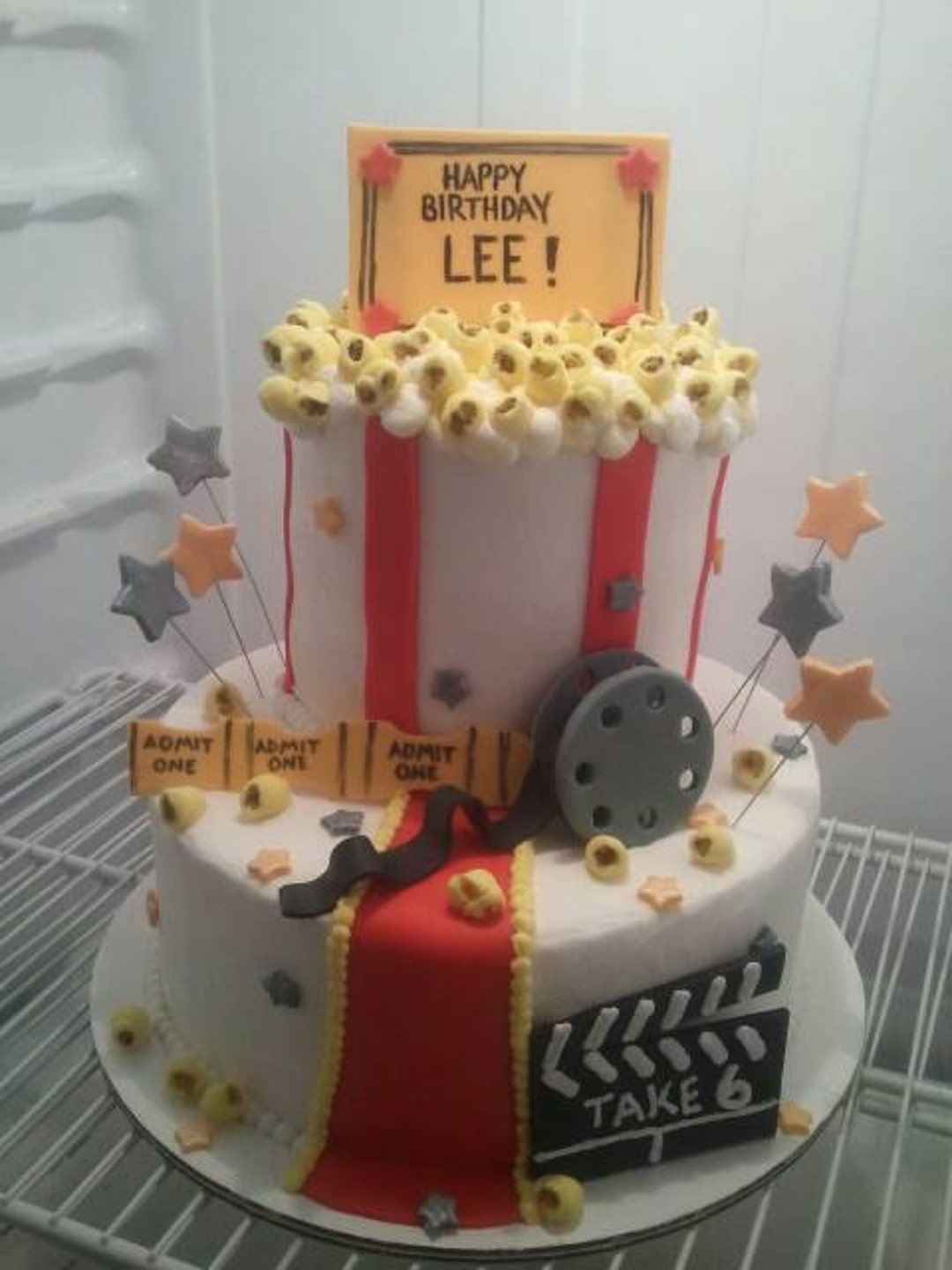 Handmade Edible Fondant Movie Night Cake Topper Set - Etsy