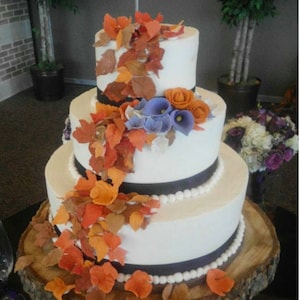 Handmade Edible Fondant Fall Leaves Cake Cupcake Toppers - Etsy