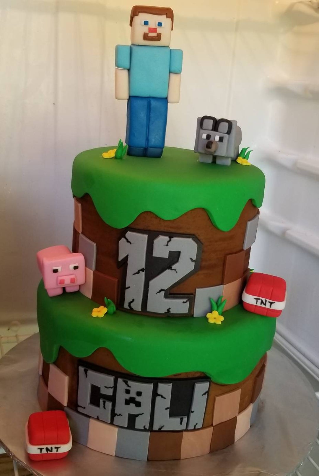 Steve Head Minecraft Cake