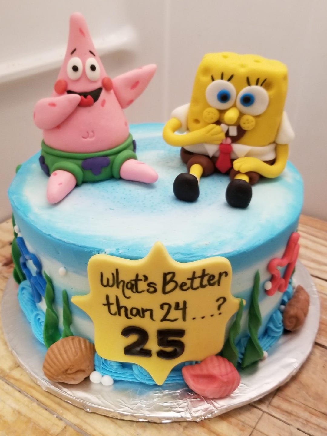 Handmade Fondant Spongebob and Patrick Cake Topper Set - Etsy