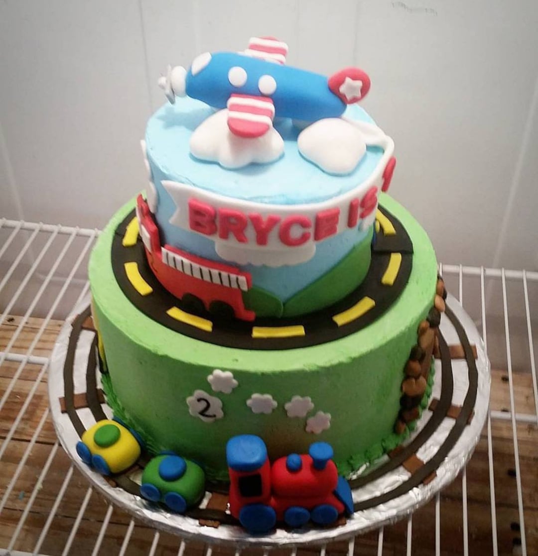 Handmade Fondant Transportation Cake Topper Set - Etsy
