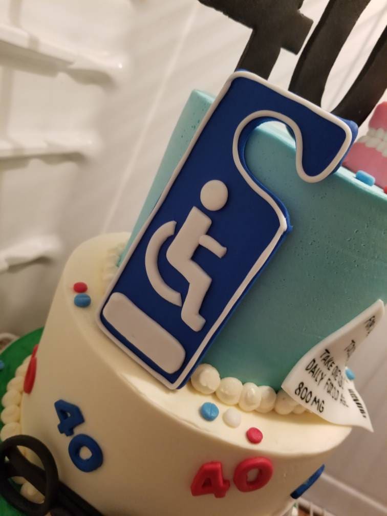 Handmade Fondant Over the Hill Old Age Cake Topper Set - Etsy