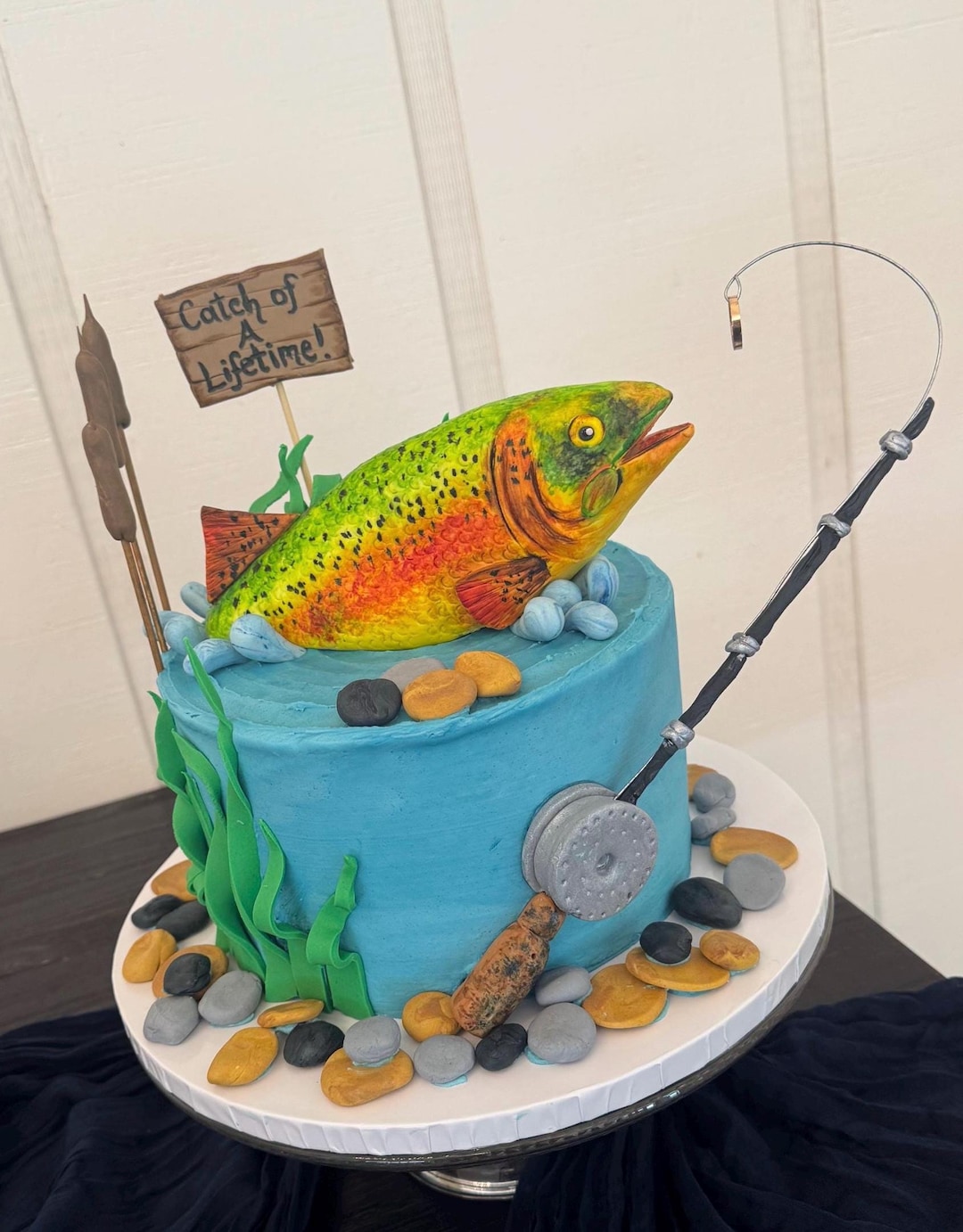 Handmade Fondant Rainbow Trout Fish Cake Topper Set - Etsy