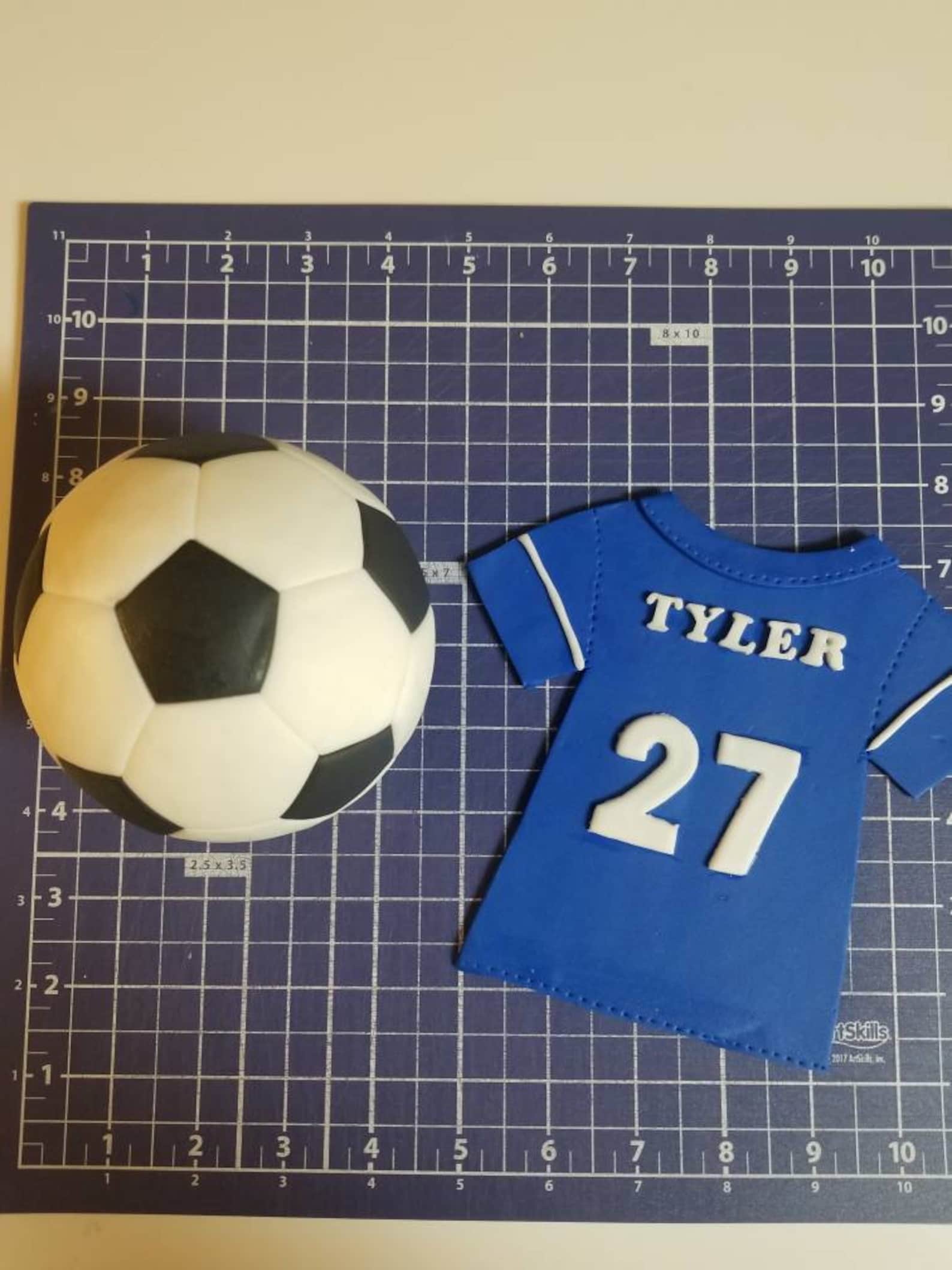 Handmade Fondant Soccer Ball and Jersey Cake Topper Set - Etsy
