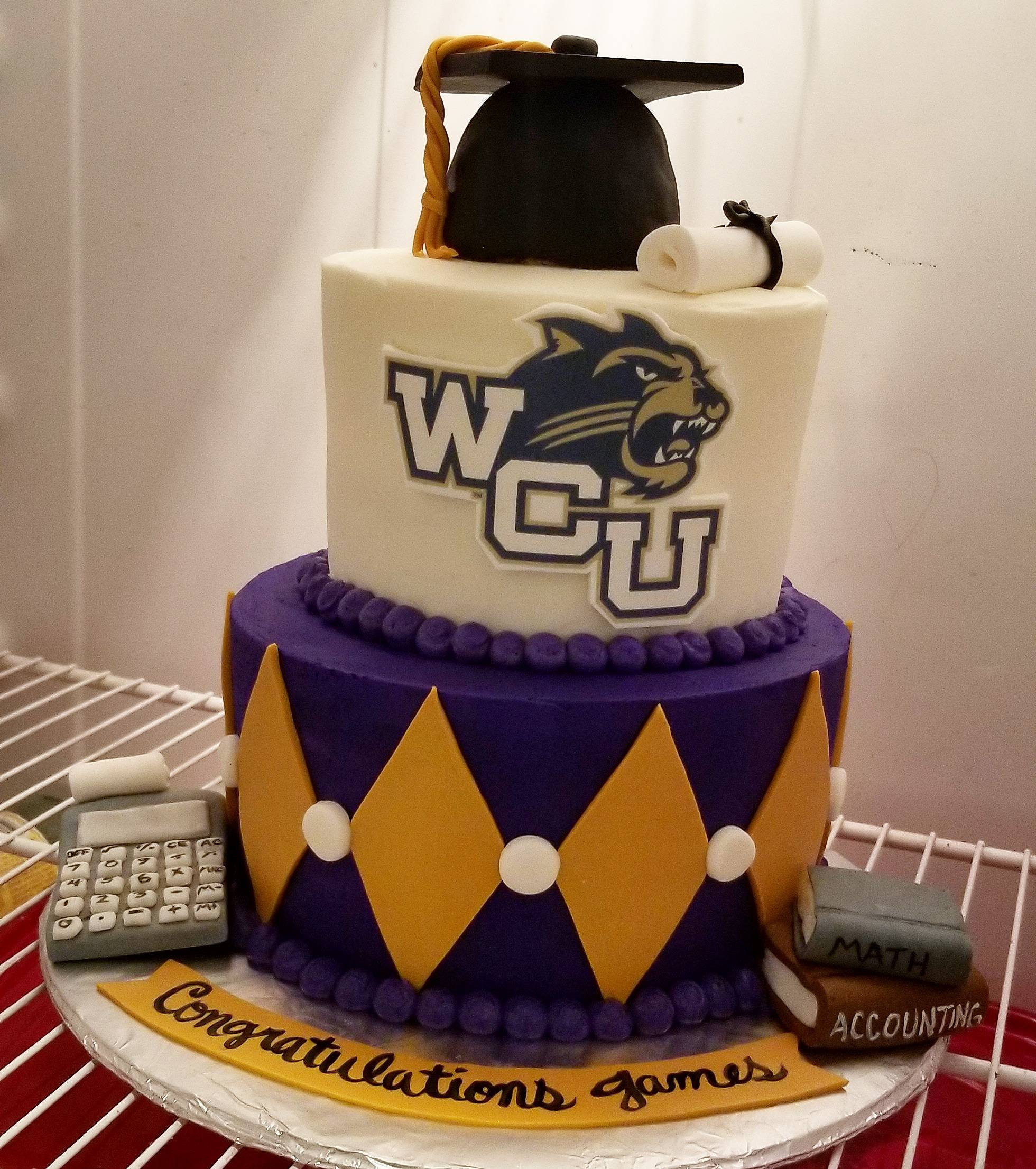 College High School graduation fondant cake topper set - www.bjmpmpc.com