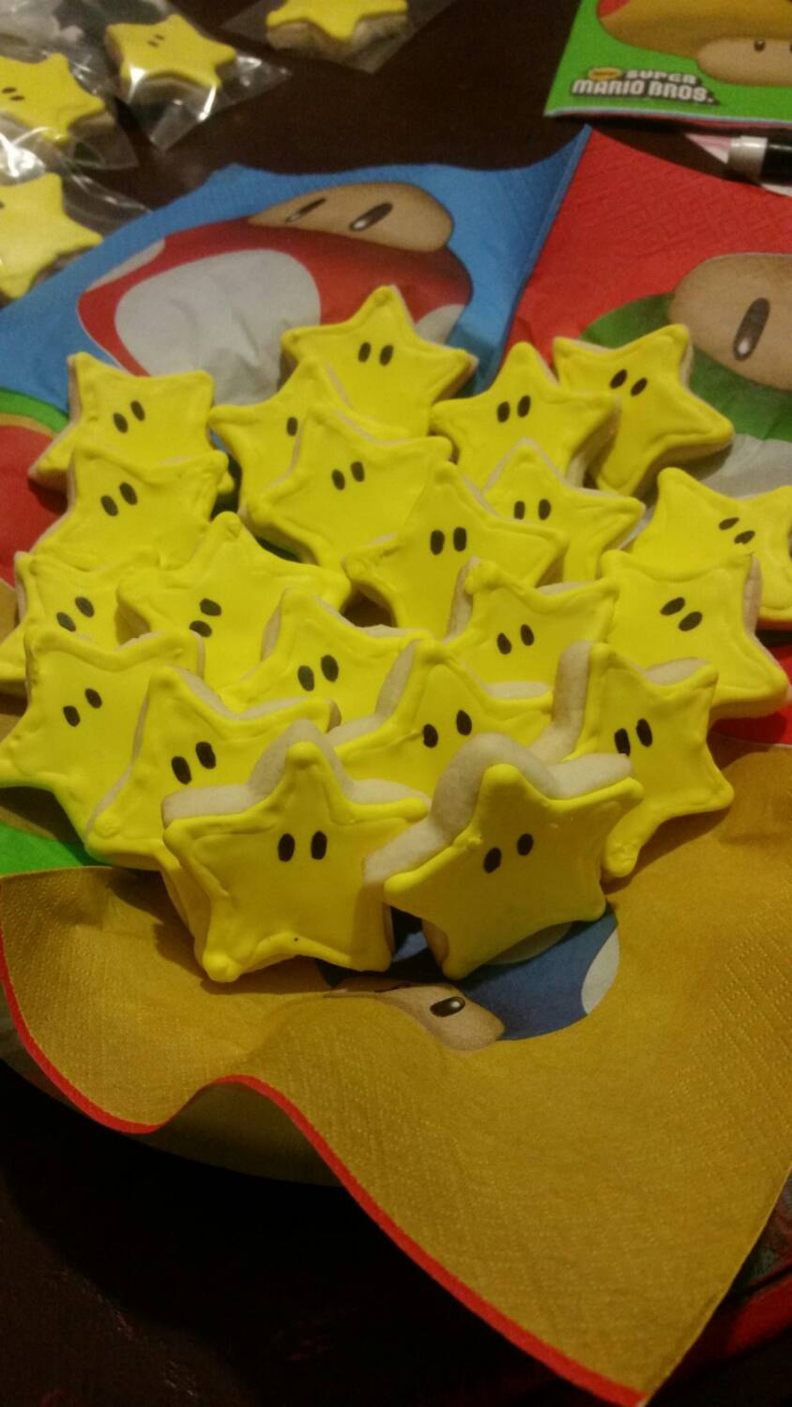 Super Mario Bros Inspired Decorated Star Sugar Cookies Etsy