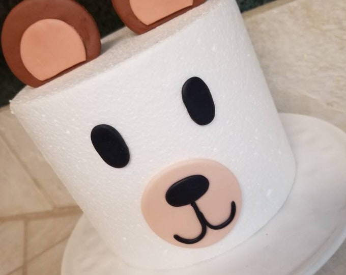 Handmade Fondant Bear Face Cake Topper - Etsy