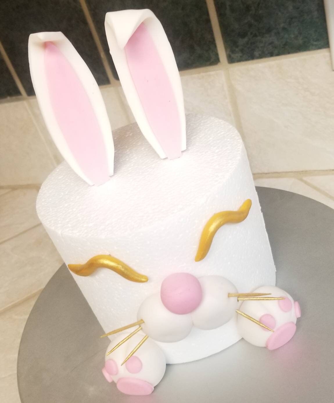 Fondant Bunny Rabbit Cake Topper Set - Etsy