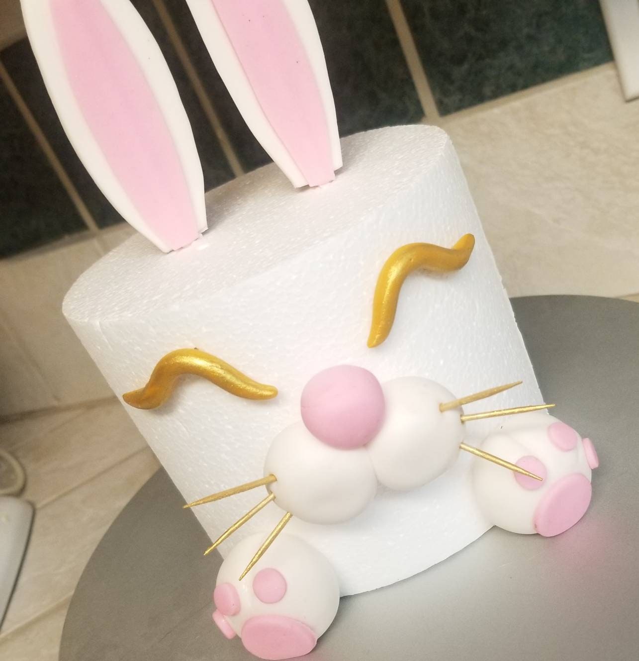 Fondant Bunny Rabbit Cake Topper Set - Etsy