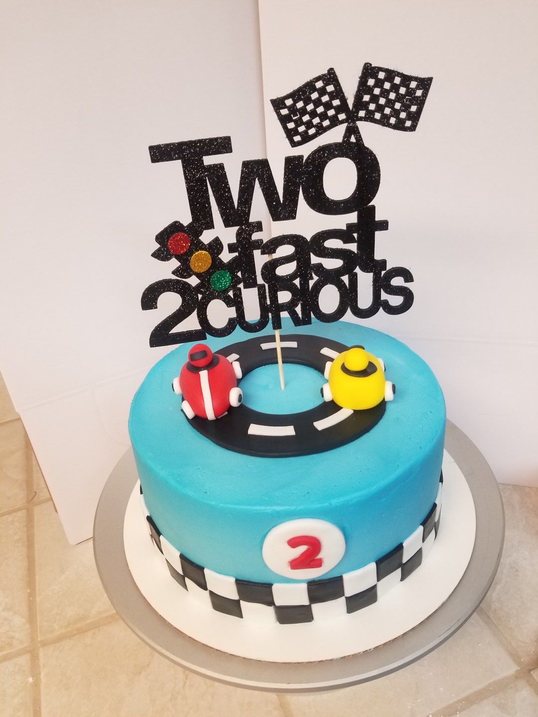 Two Fast 2 Curious Cake Topper Set - Etsy